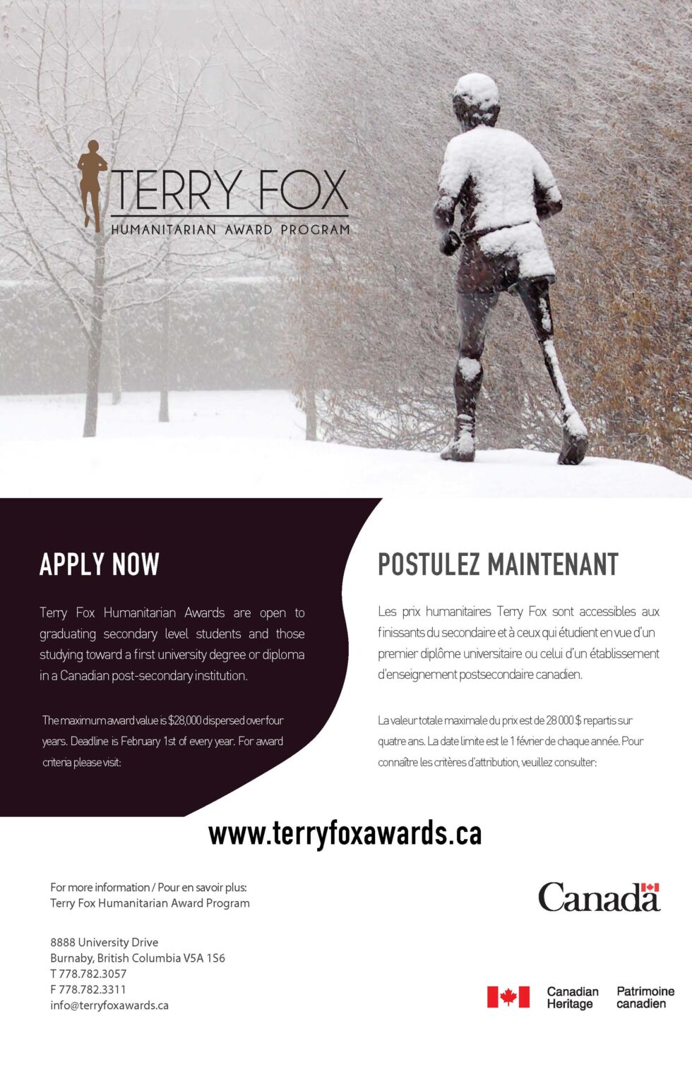 Poster Campaign Archive | Terry Fox Humanitarian Award