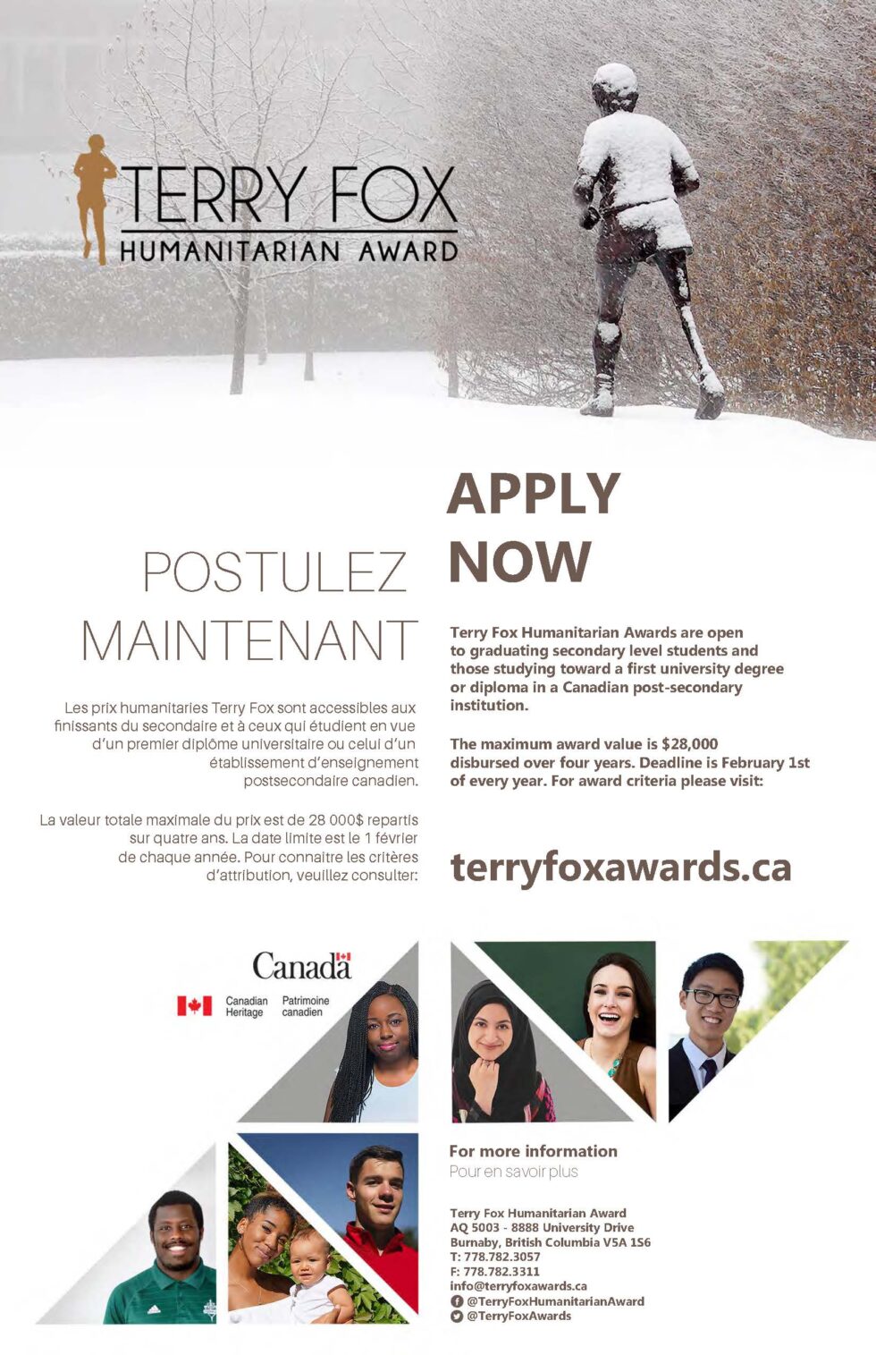 Poster Campaign Archive | Terry Fox Humanitarian Award